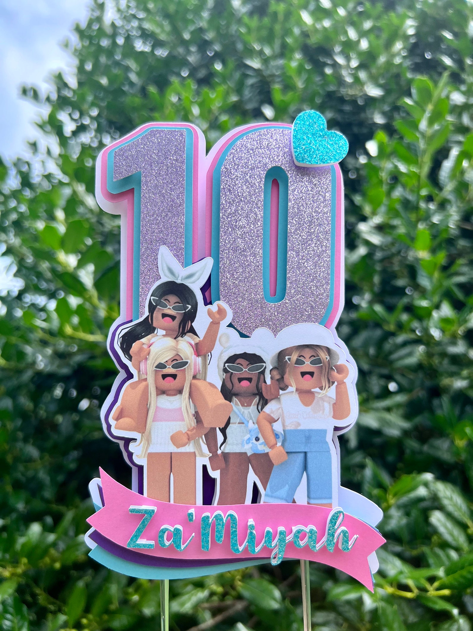 Girl Pool Roblox Cake Topper Shipped to You Pink Roblox - Etsy