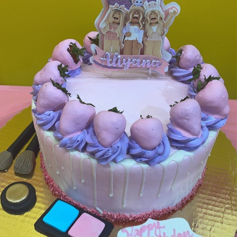 Girl Roblox Cake Topper Pink Roblox Birthday Party Cake - Etsy