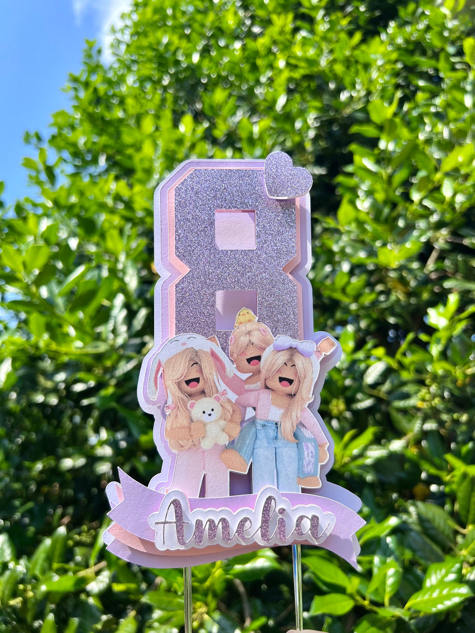 Girl Roblox Cake Topper Pink Roblox Birthday Party Cake - Etsy