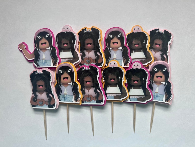 Girl Roblox Birthday Cupcake Topper Pink Roblox Birthday - Etsy