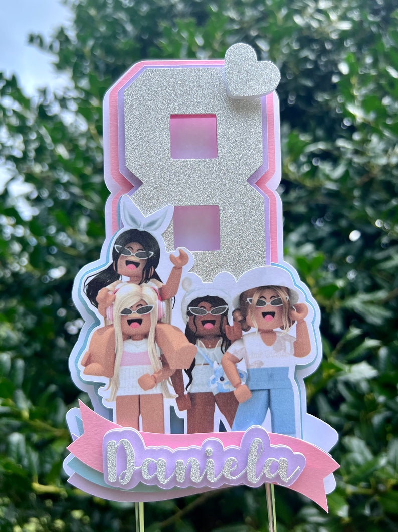Girl Pool Roblox Cake Topper Shipped to You Pink Roblox - Etsy