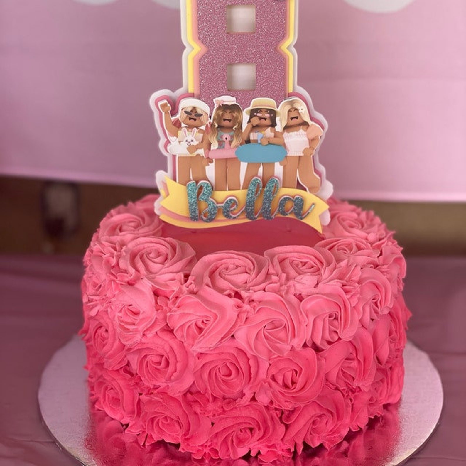 Girl Pool Roblox Cake Topper Shipped to You Pink Roblox - Etsy