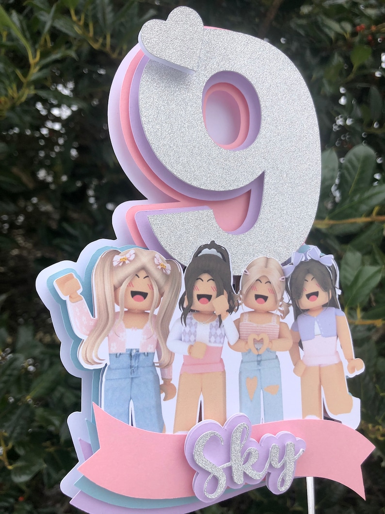 Girl Roblox Cake Topper Pink Roblox Birthday Party Cake | Etsy