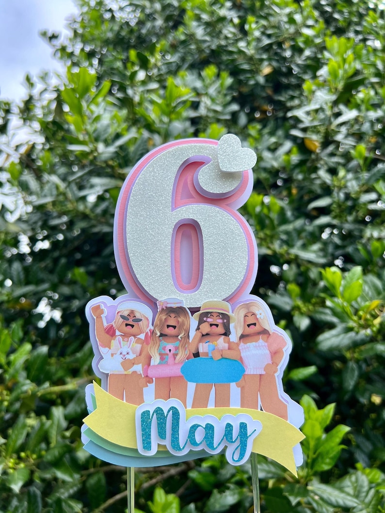 Girl Pool Roblox Cake Topper Shipped to You Summer Roblox Birthday ...