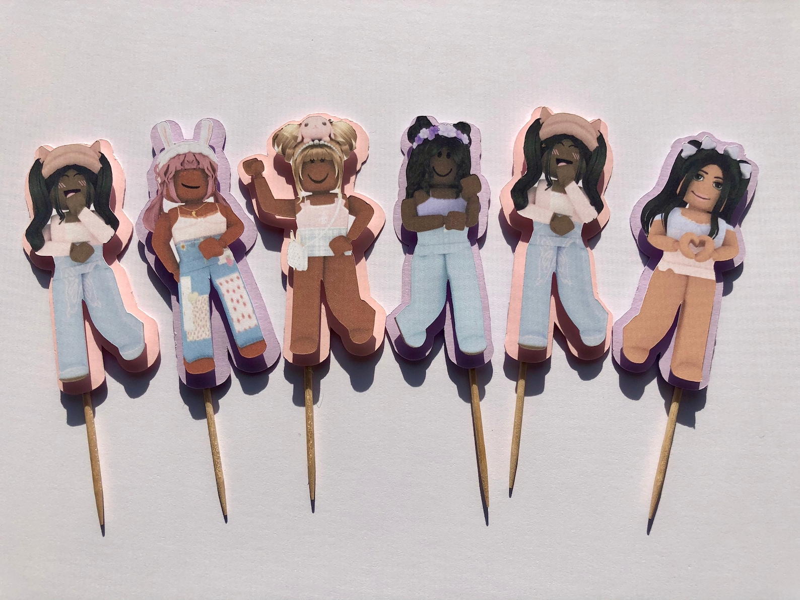 Girl Roblox Cupcake Topper Pink Roblox Birthday Party - Etsy