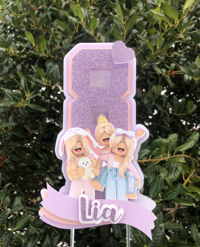 Girl Roblox Cake Topper Pink Roblox Birthday Party Cake - Etsy