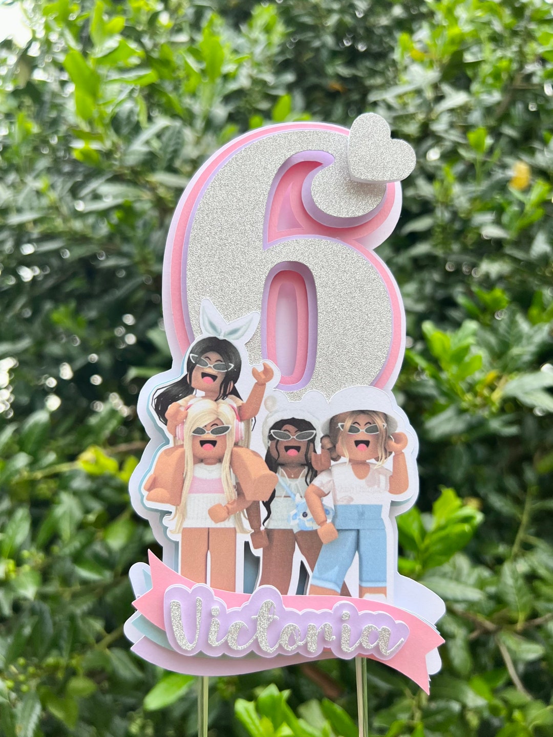 Girl Pool Roblox Cake Topper Shipped to You * Pink Roblox Birthday ...