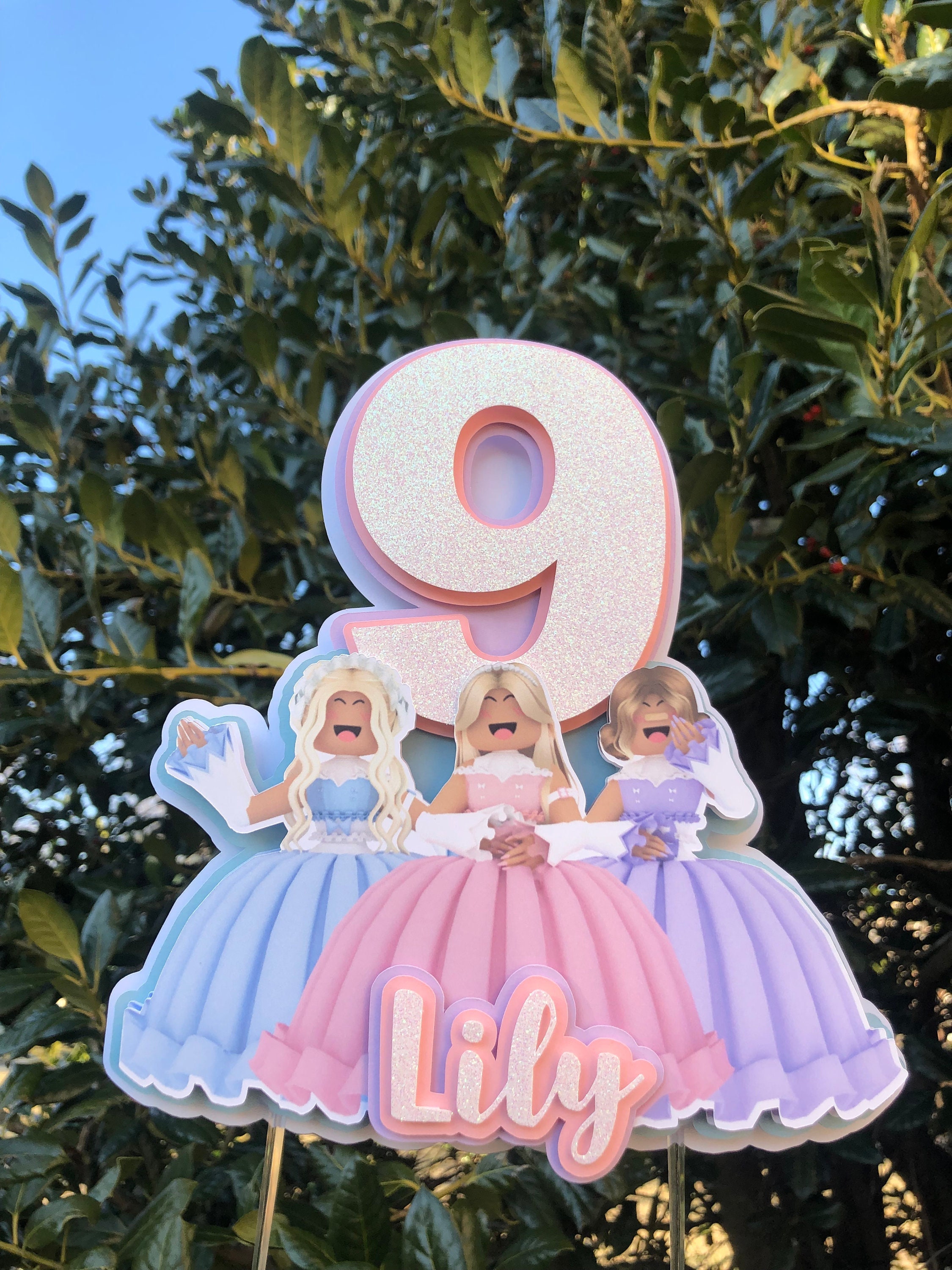 Girl Roblox Cake Topper Shipped to You Pink Roblox Birthday | Etsy