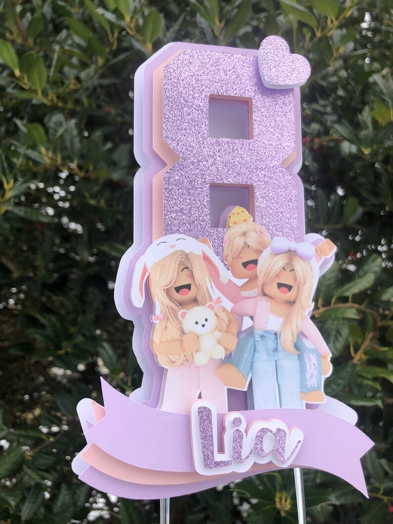 Girl Roblox Cake Topper Pink Roblox Birthday Party Cake - Etsy