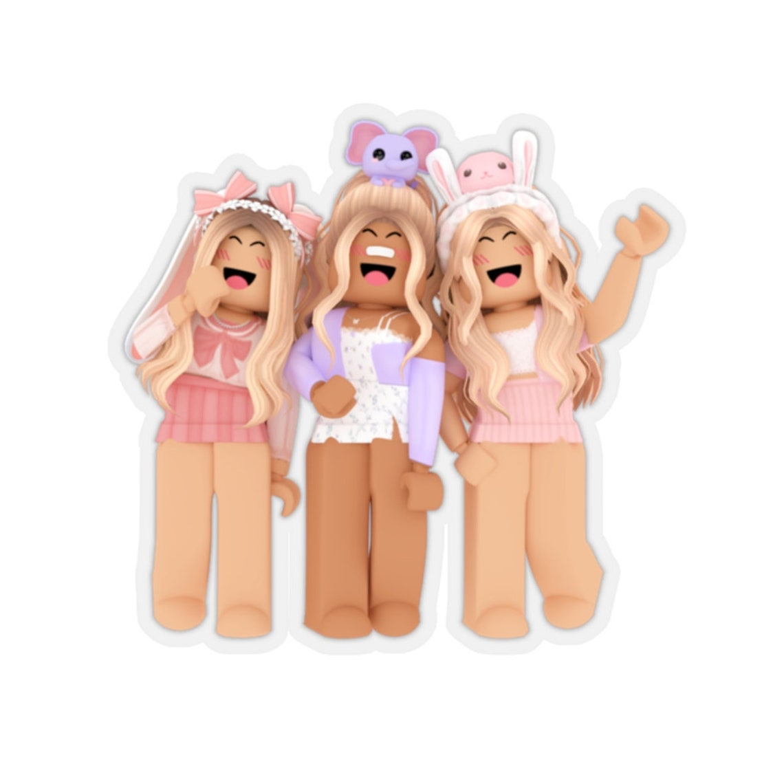 Lavender and Pink Girl Roblox Sticker Girl Roblox Birthday | Etsy