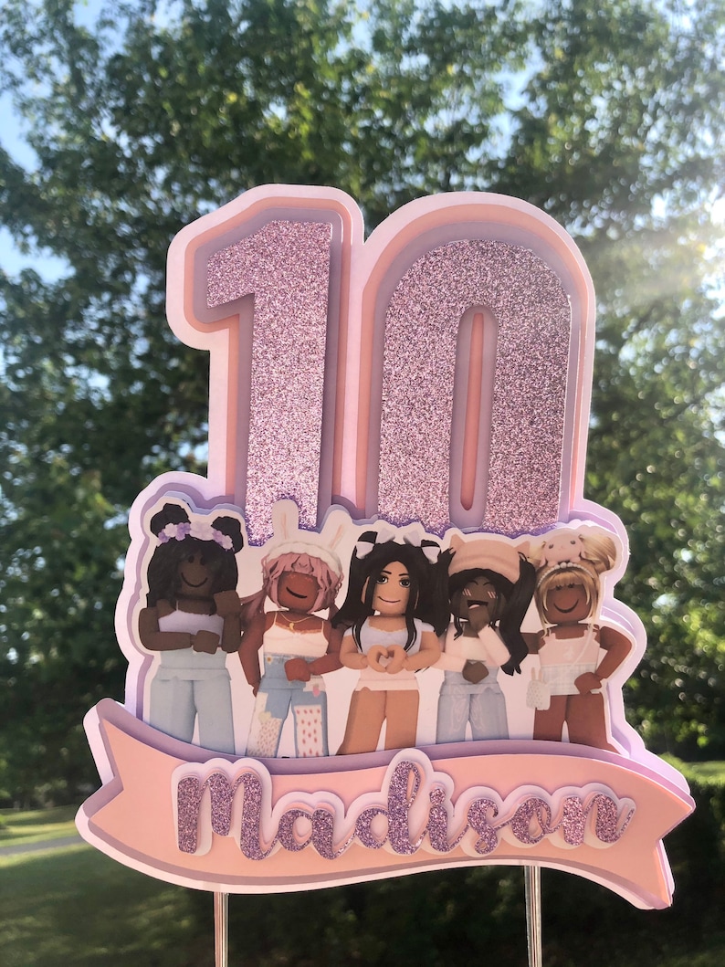 Girl Roblox Cake Topper Pink Roblox Birthday Party Cake - Etsy
