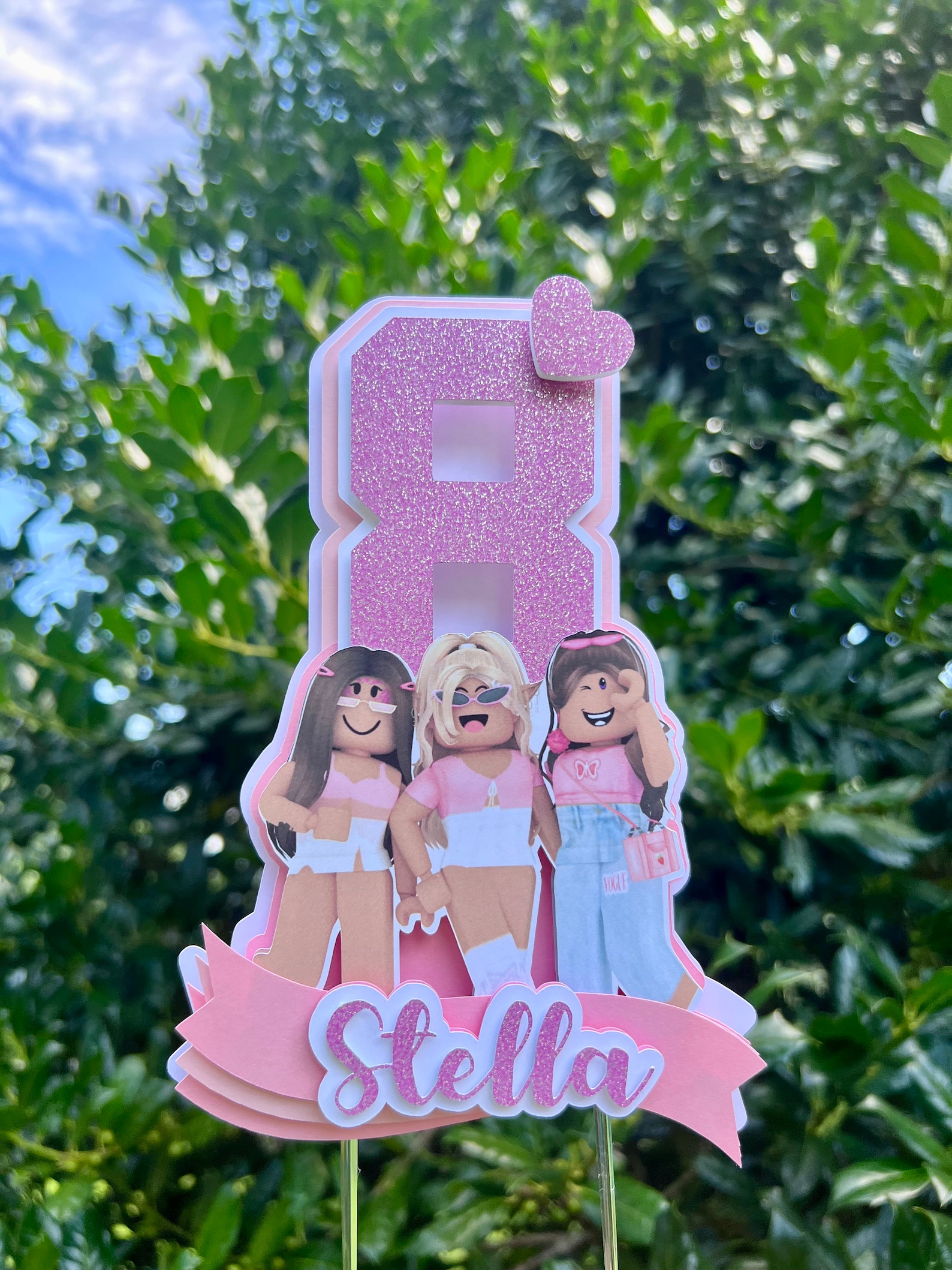 Girl Roblox Cake Topper Shipped to You Pink Roblox Birthday - Etsy