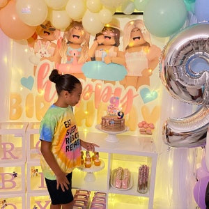 Girl Pool Roblox Cake Topper Shipped to You * Pink Roblox Birthday ...