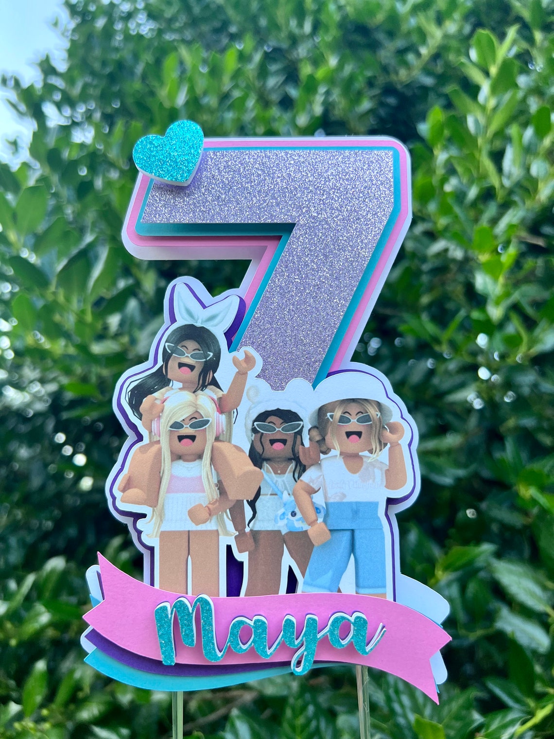 Girl Pool Roblox Cake Topper Shipped to You Pink Roblox - Etsy