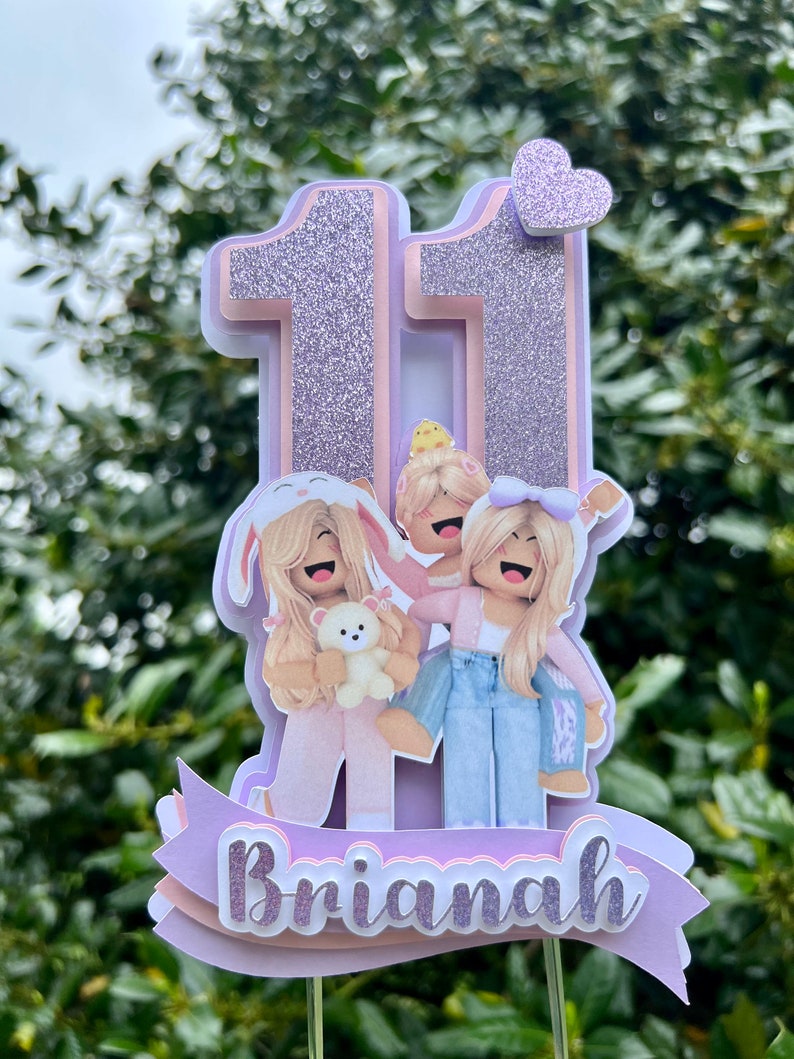 Girl Roblox Cake Topper Pink Roblox Birthday Party Cake - Etsy