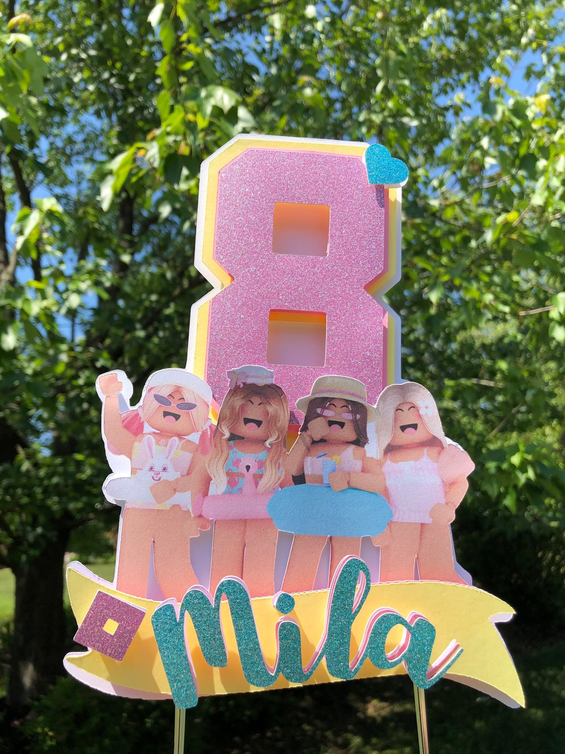 Girl Pool Roblox Cake Topper Shipped to You * Pink Roblox Birthday ...