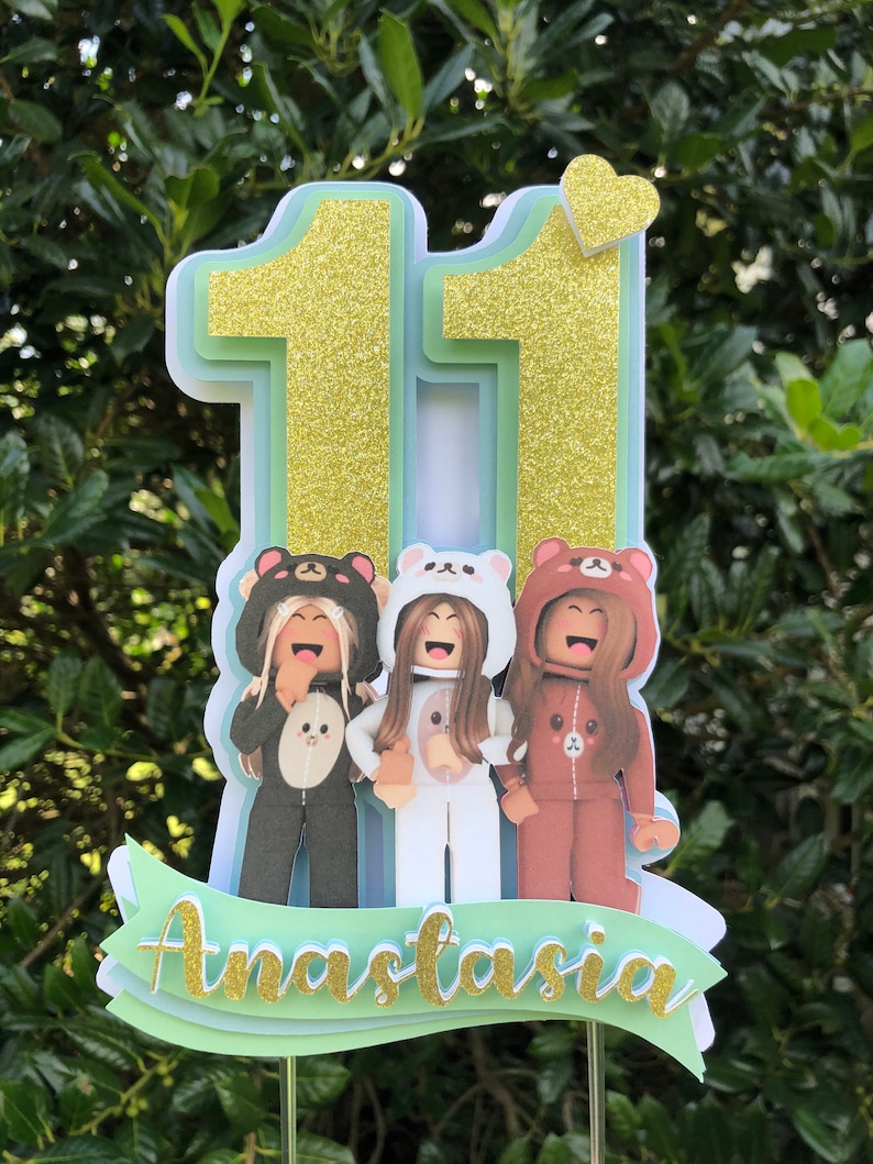 Girl Roblox Cake Topper Pink Roblox Birthday Party Cake | Etsy