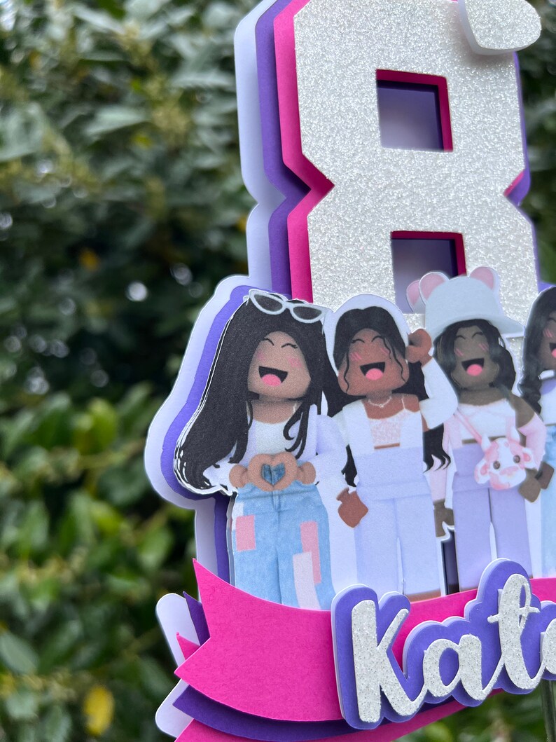 Girl Roblox Cake Topper Pink Roblox Birthday Party Cake - Etsy