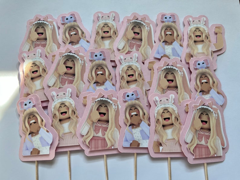 Girl Roblox Cupcake Topper Pink Roblox Birthday Party - Etsy