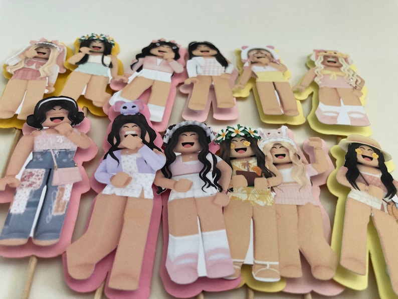 Girl Roblox Cupcake Topper Pink Roblox Birthday Party - Etsy