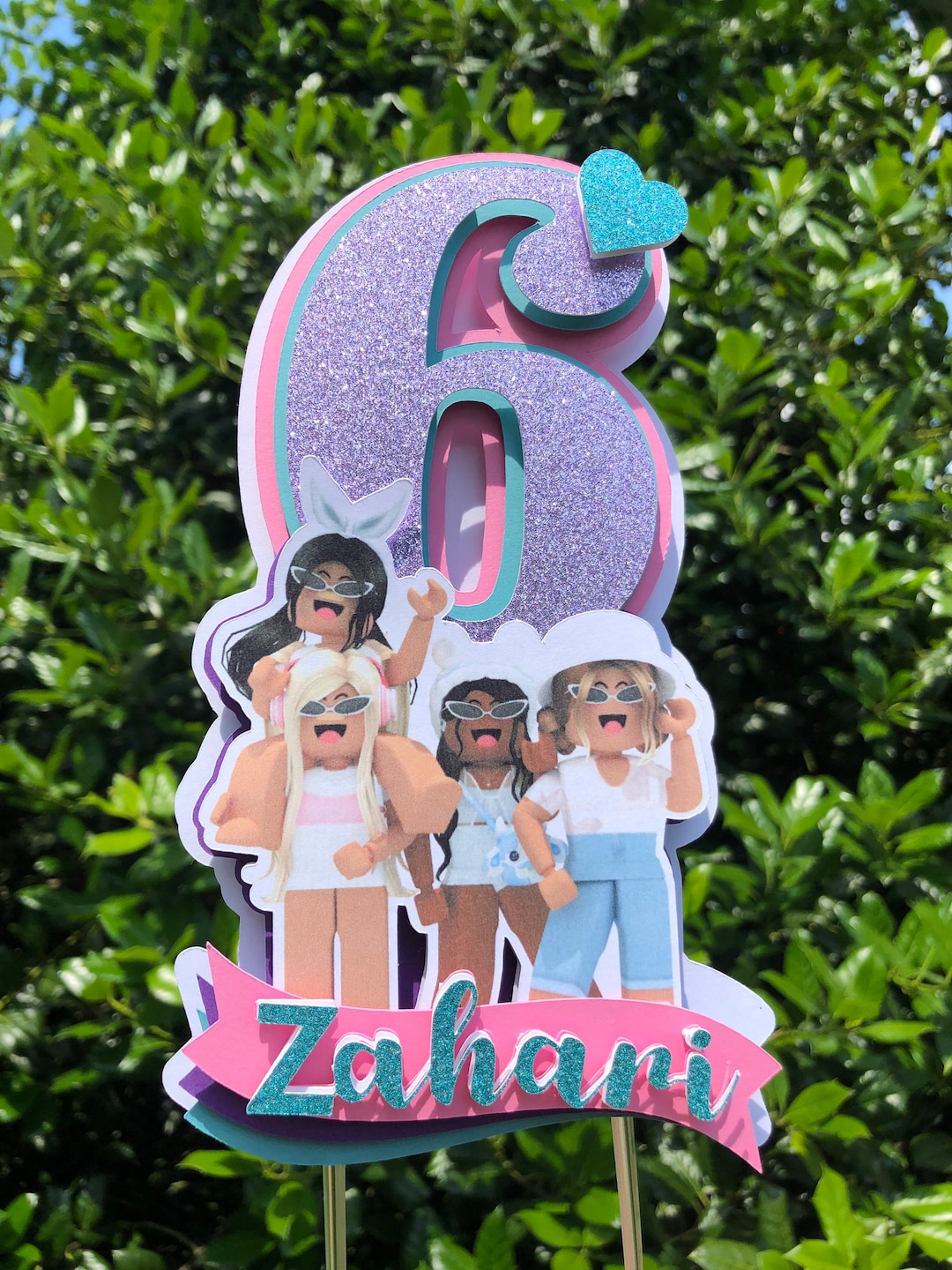 Girl Pool Roblox Cake Topper Shipped to You * Pink Roblox Birthday ...