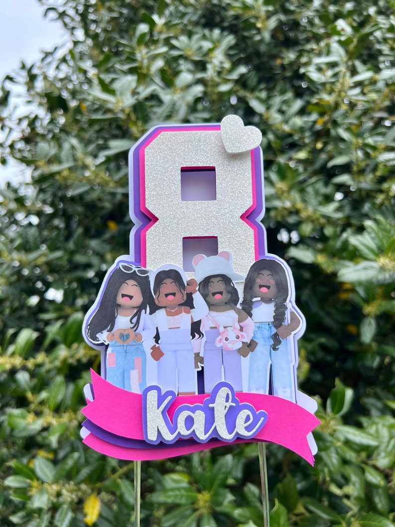 Girl Roblox Cake Topper Pink Roblox Birthday Party Cake - Etsy