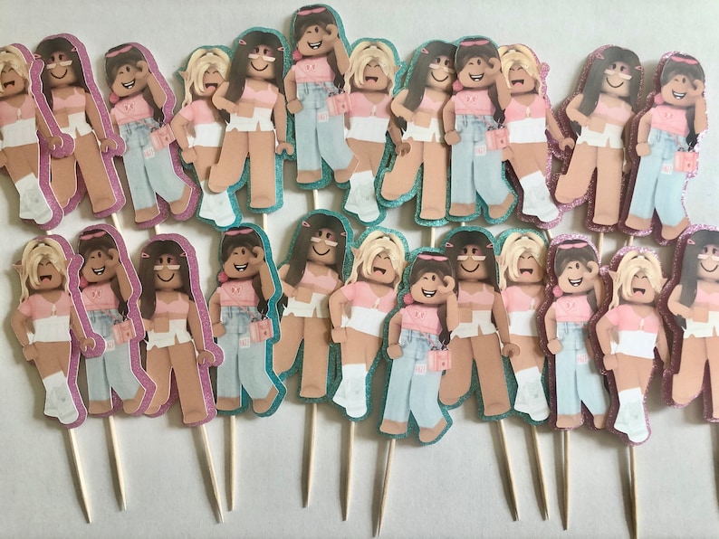 Girl Roblox Cupcake Topper Pink Roblox Birthday Party - Etsy