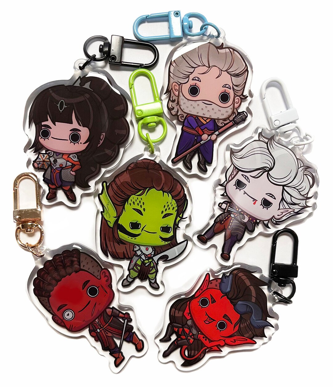 Baldurs Gate 3 Inspired Keychains Bg3 Characters Laezel Gale Karlach ...