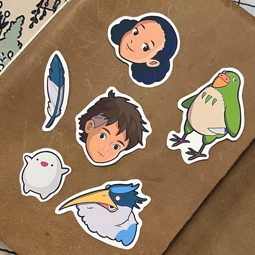 Sticker Pack Set of 6 Boy and the Heron Inspired Matte Vinyl Stickers ...