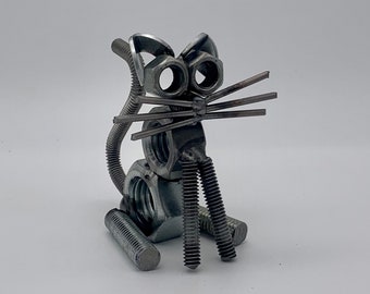 Cat Scrap Metal Sculpture Home Decor Nature Pet - Etsy