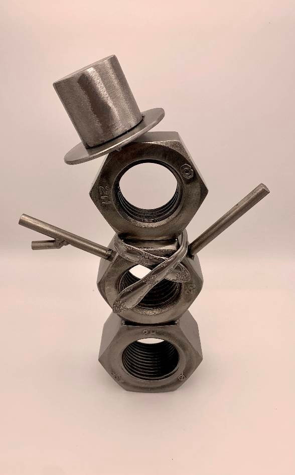 Giant 10in Scrap Metal Snowman - Etsy