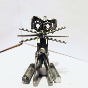 Scrap Metal Cat Sculpture | Etsy