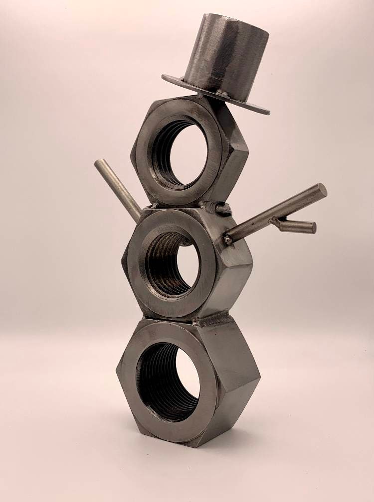 Giant 10in Scrap Metal Snowman - Etsy