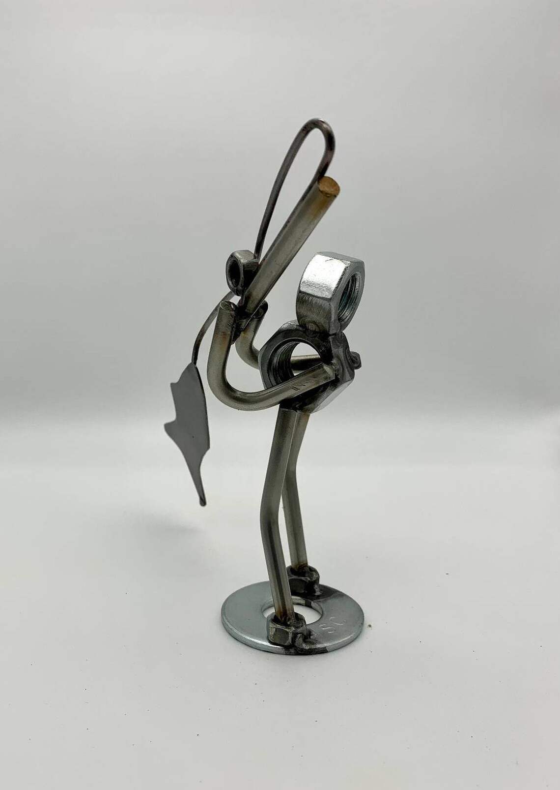 Scrap Metal Fisherman Sculpture - Etsy