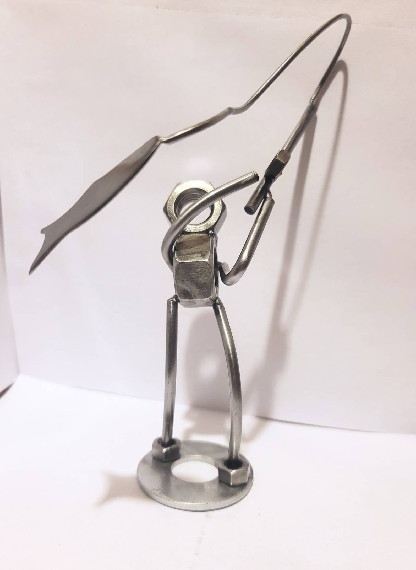Scrap Metal Fisherman Sculpture - Etsy