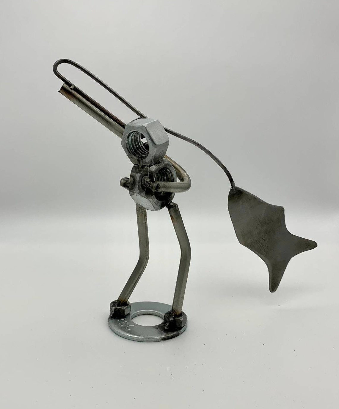 Scrap Metal Fisherman Sculpture - Etsy