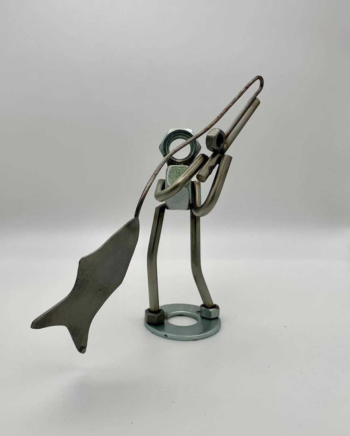 Scrap Metal Fisherman Sculpture - Etsy