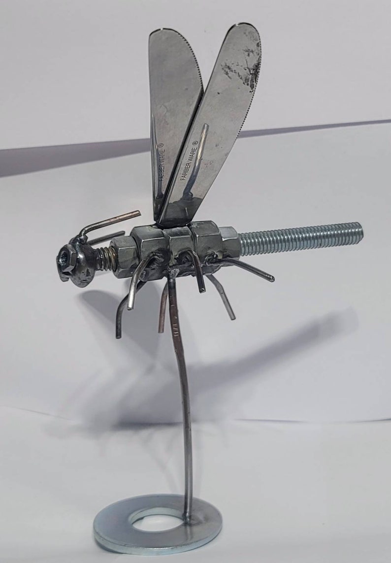 Scrap Metal Dragonfly Statue - Etsy