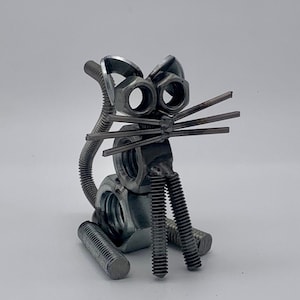Scrap Metal Cat Sculpture - Etsy