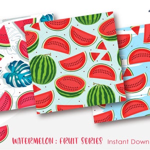 Melon Digital Paper Pack Watermelon Fruit Tropical Fruits | Etsy
