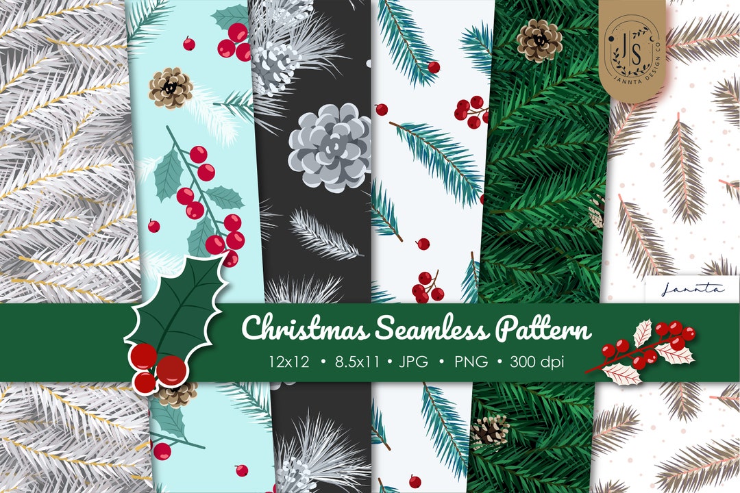 Christmas Tree Fir Pattern, Wrapping Paper, Winter Paper, Branches ...