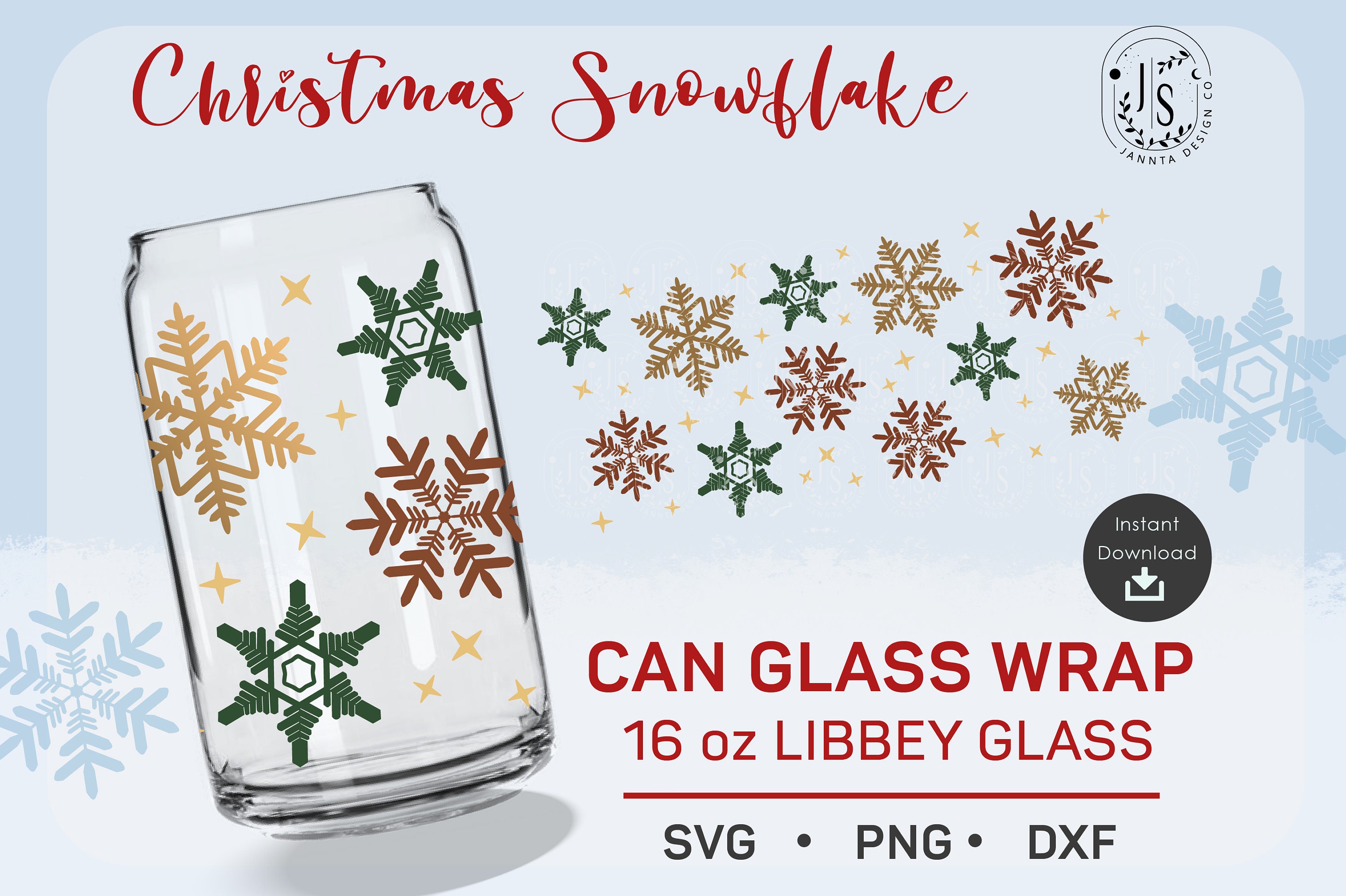 Snowflakes SVG 16oz Can Glass Christmas Svg Snowflake Beer - Etsy