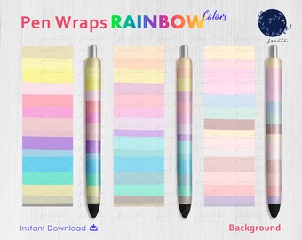 Rainbow Color Pen Wrap PNG Color Striped Colorful Pen Wraps Spectrum ...