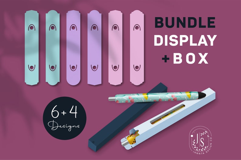 Bundle Pen Display Card SVG and Pen Box Template Epoxy - Etsy