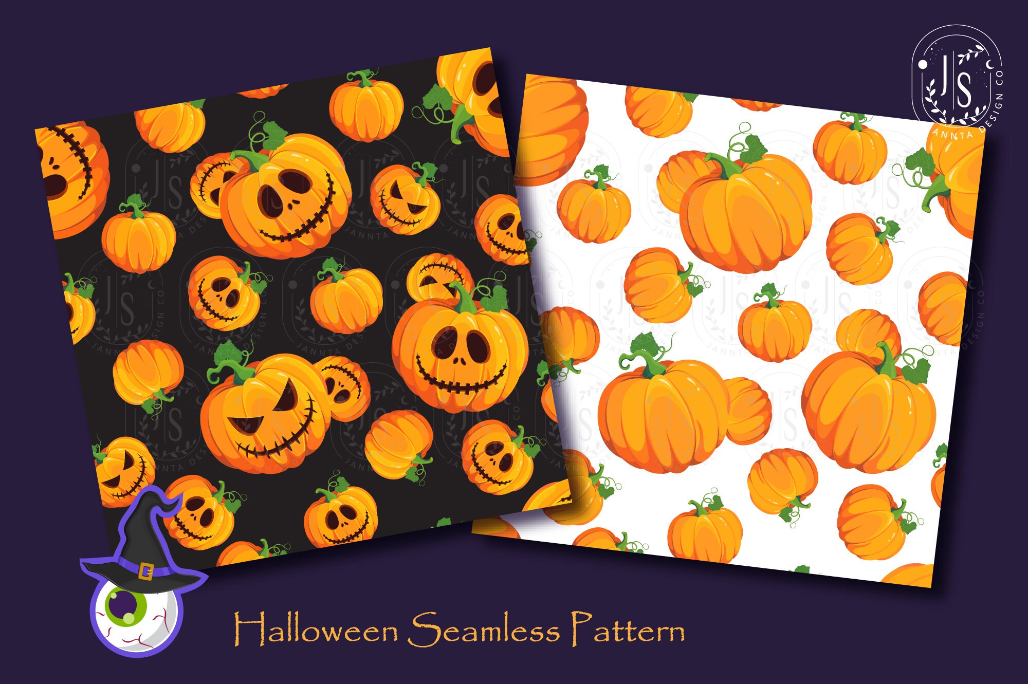 Halloween Digital Paper Pumpkin Digital Papers Pack | Etsy