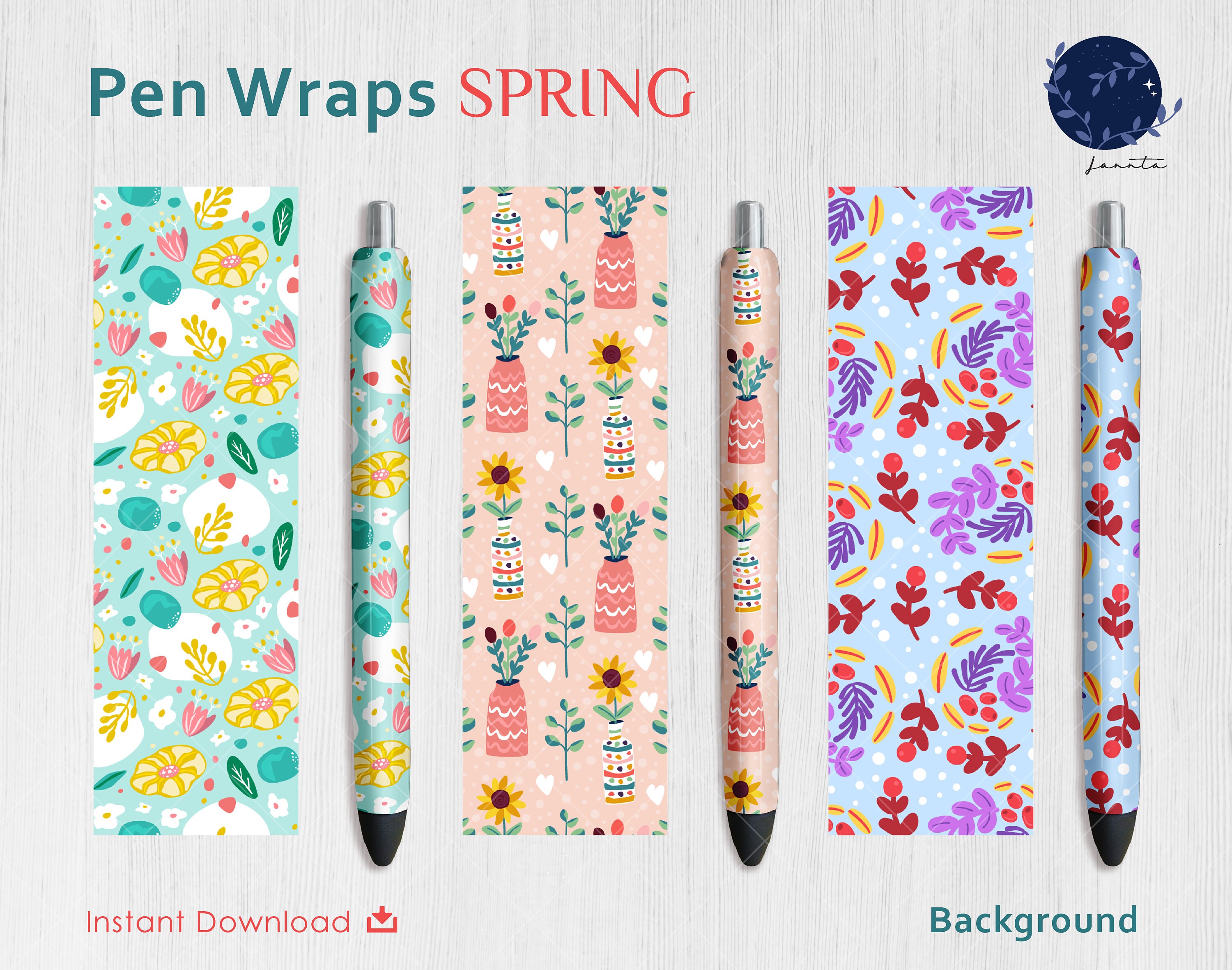 Spring Floral Pen Wrap PNG Flower Pen Cut File Pen Wraps - Etsy Australia