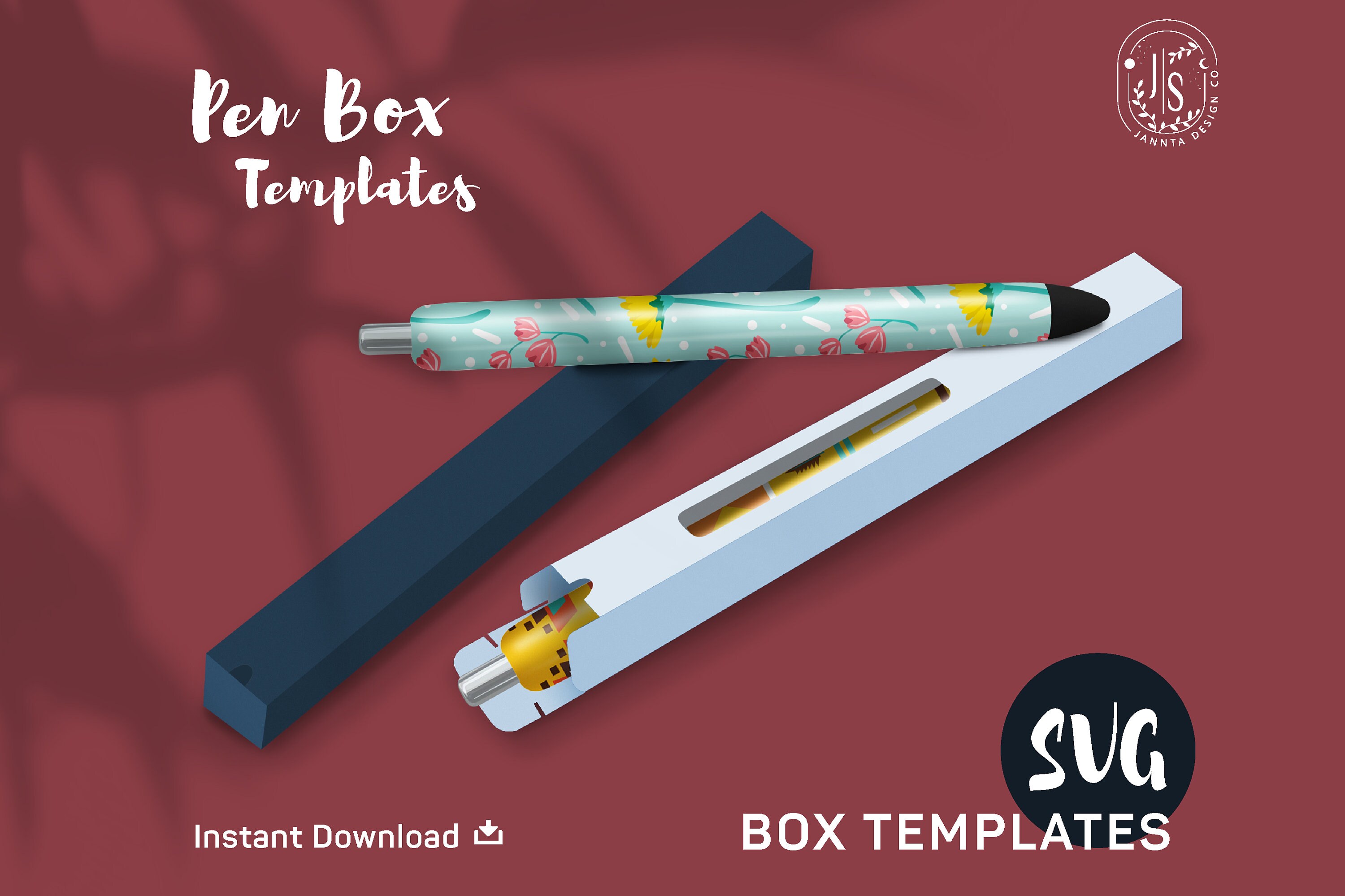 Pen Box SVG Template Window Box Cut File Glitter Pen Box - Etsy