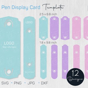 Glitter Pen Display Card SVG | Epoxy Pen Card Holder | Pen Card ...