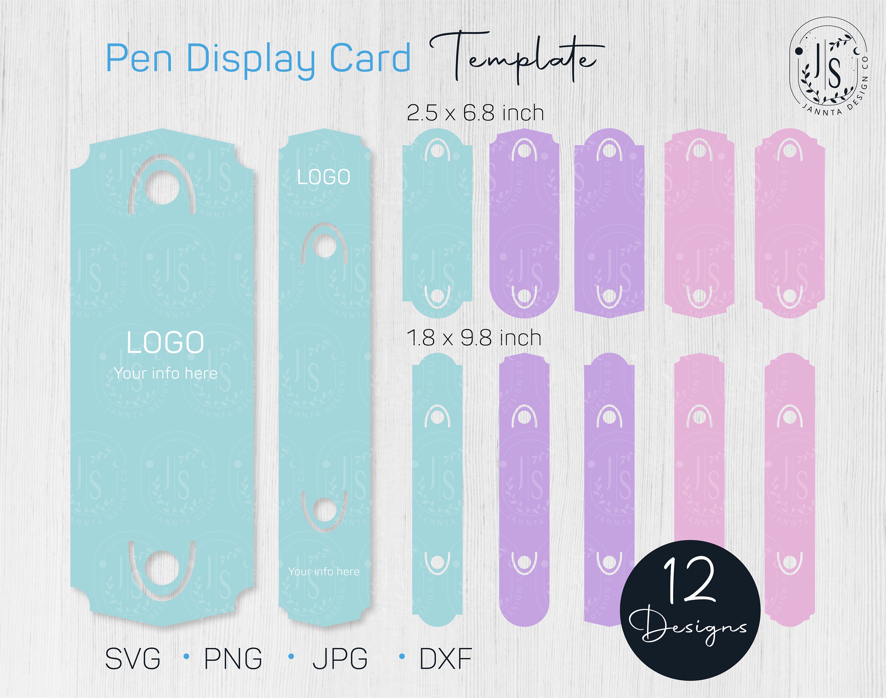 Glitter Pen Display Card SVG Epoxy Pen Card Holder Pen - Etsy