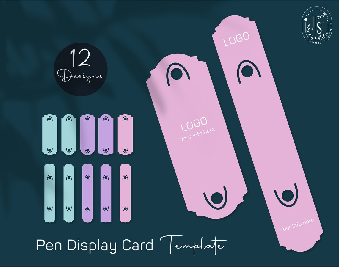 Glitter Pen Display Card SVG Epoxy Pen Card Holder Pen | Etsy